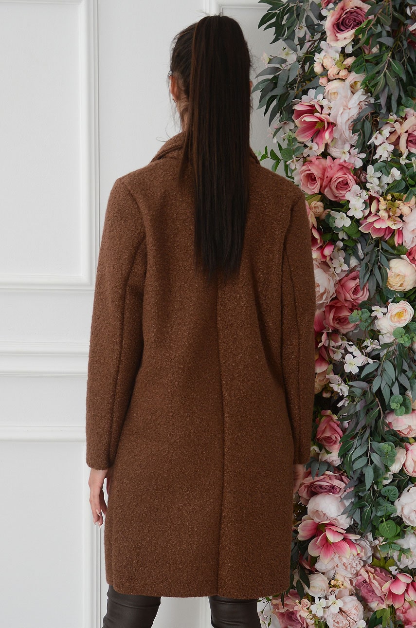 Płaszcz bukla z kieszeniami brąz, kurtki i płaszcze, Sklep internetowy ...