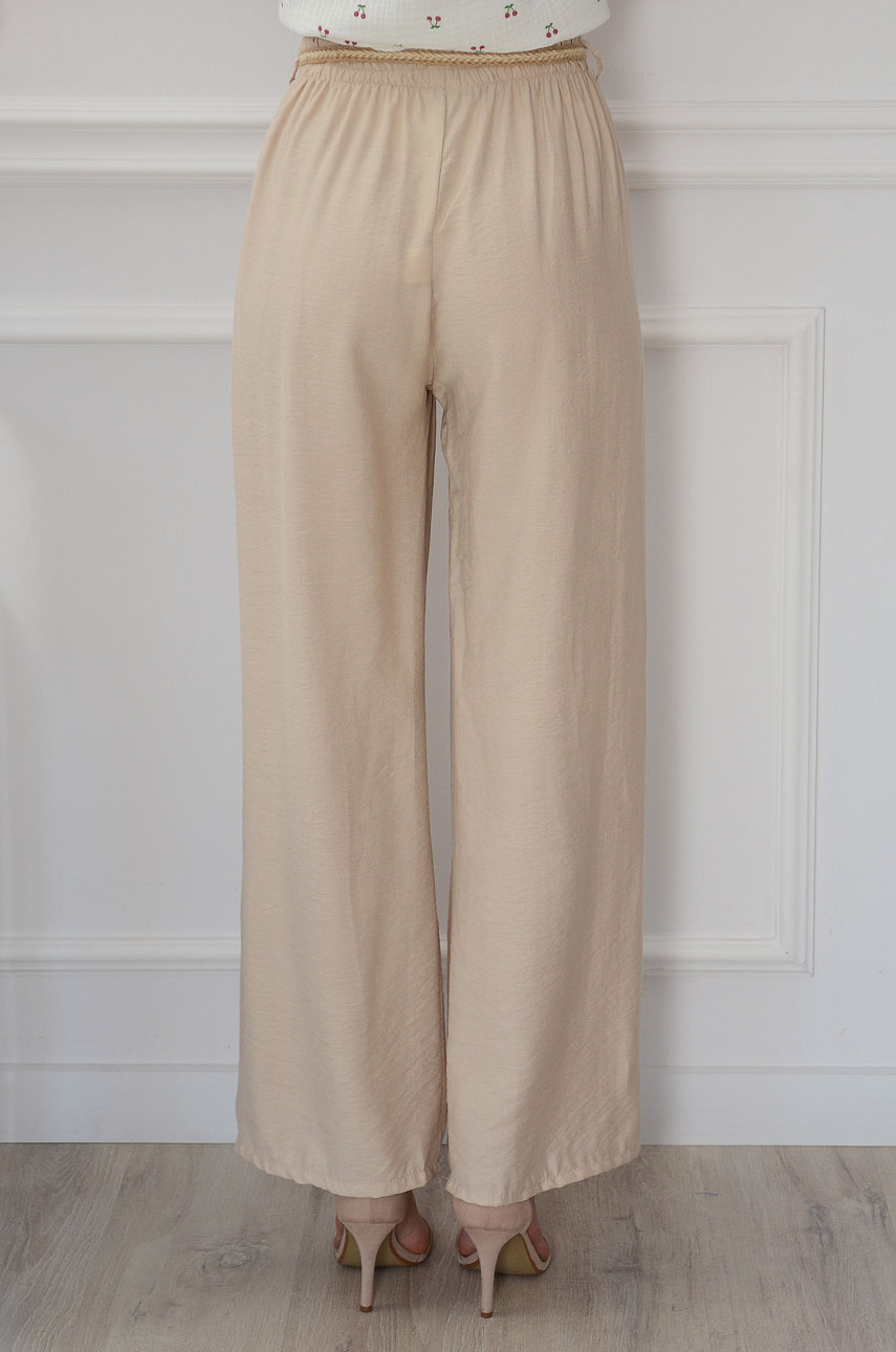 Luźne spodnie z paskiem boho beż Taco. Luźne spodnie z paskiem boho beż ...