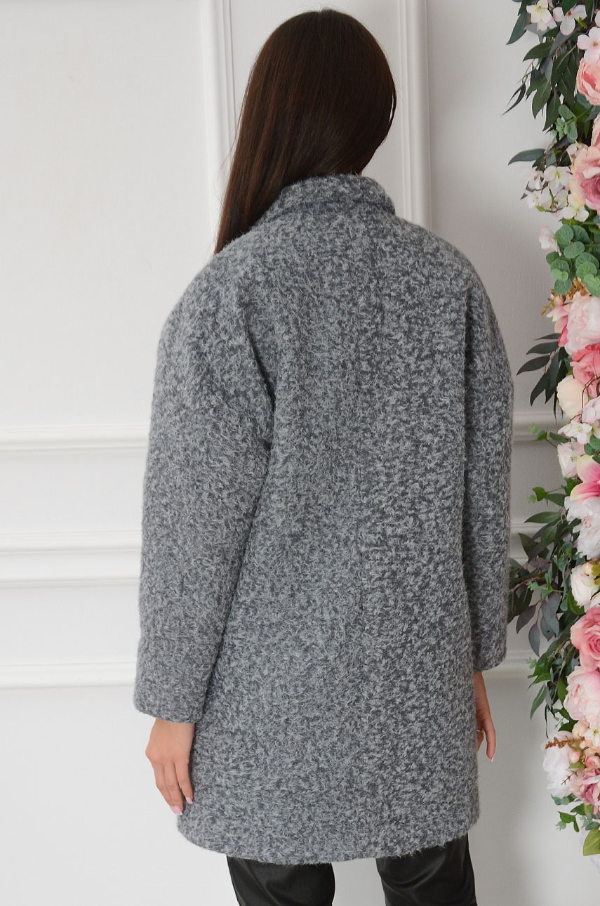Płaszcz bukla dwurzędowy szary, kurtki i płaszcze, Sklep internetowy ...
