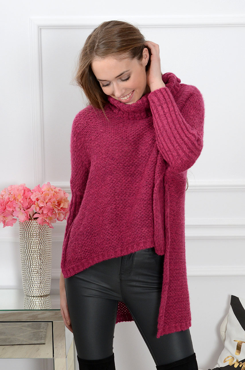 Sweter a'la ponczo Hypnotic fuksja - Cocomoda.pl - odzież damska ...